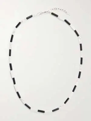 Celine Triomphe -tone, Onyx And Howlite Necklace - Silver