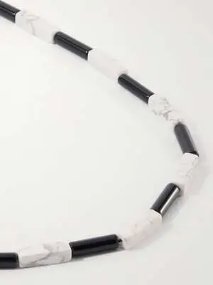 Celine Triomphe -tone, Onyx And Howlite Necklace