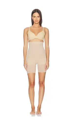 Spanx Sculpt Gofigure High Waist Mid Thigh Short In Cream