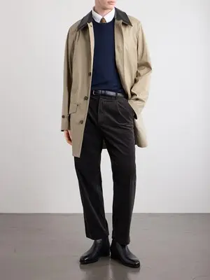 Burberry Leather-trimmed Cotton Gabardine Trench Coat