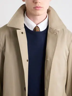 Burberry Leather-trimmed Cotton Gabardine Trench Coat