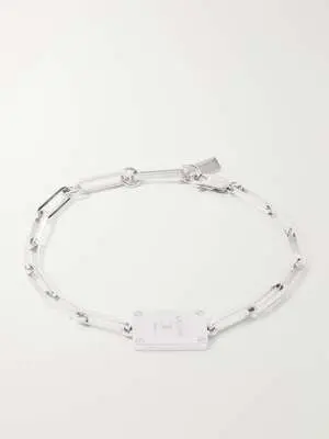 Celine Tag Logo-embossed -tone Bracelet - Silver