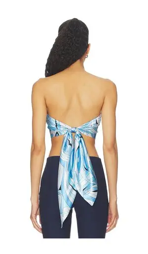 Superdown Klara Scarf Top In Blue