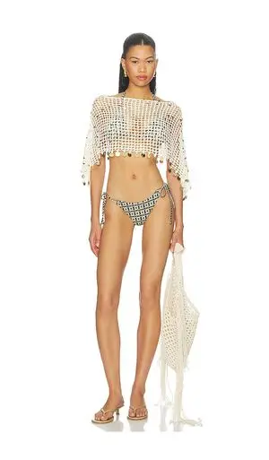 Superdown Maris Crochet Poncho With Embellishments