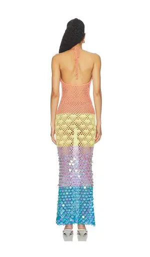 Superdown Hildie Crochet Maxi Dress In Multi