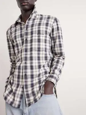 Balenciaga Regular Fit Checked Cotton Shirt