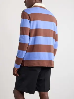 Moncler Logo-appliquéd Striped Cotton-jersey Polo Shirt