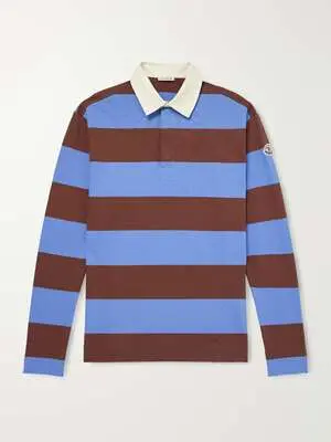 Moncler Logo-appliquéd Striped Cotton-jersey Polo Shirt - Multi