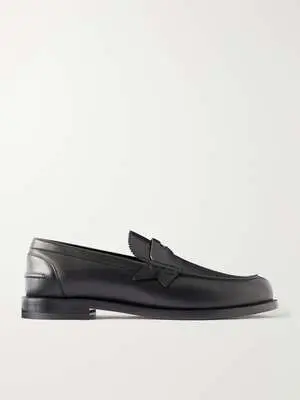 CHRISTIAN LOUBOUTIN The Plato Logo-embellished Leather Penny Loafers - Black