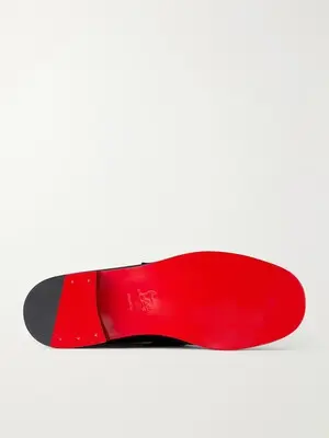 CHRISTIAN LOUBOUTIN The Plato Logo-embellished Leather Loafers - Black