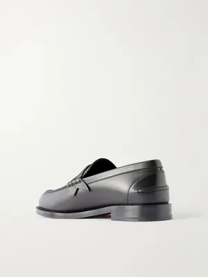 CHRISTIAN LOUBOUTIN The Plato Logo-embellished Leather Loafers - Black