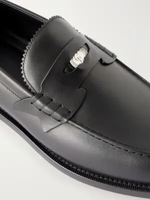 CHRISTIAN LOUBOUTIN The Plato Logo-embellished Leather Loafers - Black
