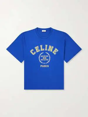 Celine Logo-print Cotton-jersey T-shirt