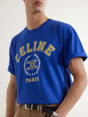Celine Logo-print Cotton-jersey T-shirt
