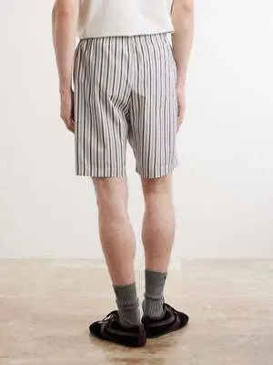 Dries Van Noten Piperi Straight-leg Striped Cotton Shorts