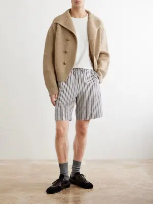 Dries Van Noten Piperi Striped Cotton Shorts - White