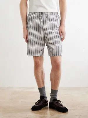 Dries Van Noten Piperi Striped Cotton Shorts - White