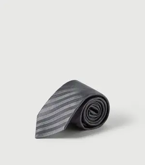 Brunello Cucinelli Silk Stripe Jacquard Neck Tie