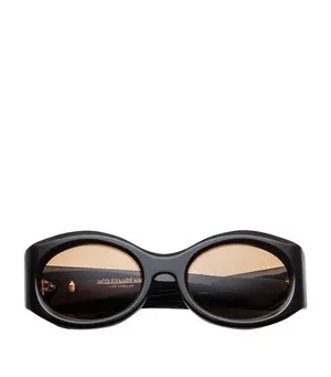 JACQUES MARIE MAGE Gia Oval Sunglasses - Brown