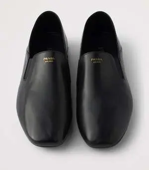 Prada Leather Logo Loafers