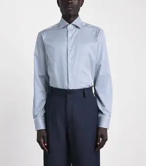 Canali Cotton Bengal Stripe Shirt - Grey