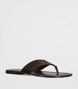 THE ROW Dan Leather Flip Flops