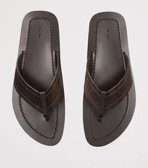 THE ROW Dan Leather Flip Flops