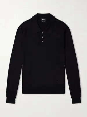 A.p.c. Riou Virgin Wool Polo Shirt