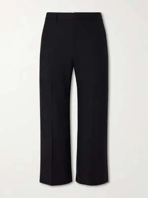 Celine Ethan Straight-leg Wool-gabardine Trousers - Black