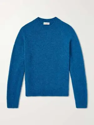 Dries Van Noten Brushed Alpaca-blend Sweater - Blue