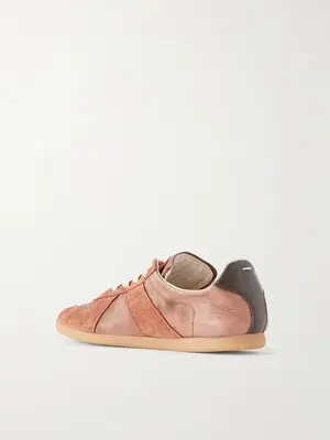 MAISON MARGIELA Replica Suede-trimmed Leather Sneakers