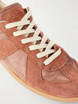 MAISON MARGIELA Replica Suede-trimmed Leather Sneakers