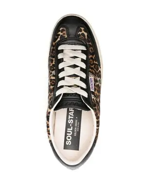 GOLDEN GOOSE Soul-star Leather Sneakers With Animalier Finish