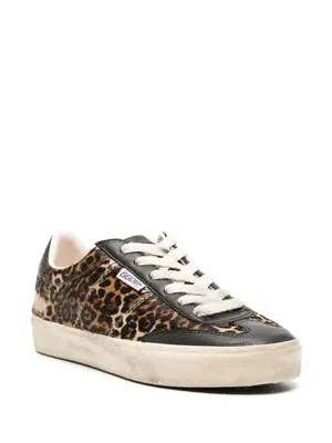 GOLDEN GOOSE Soul-star Leather Sneakers With Animalier Finish