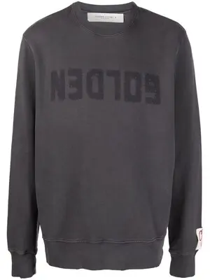 GOLDEN GOOSE Logo Cotton Sweatshirt - Grey