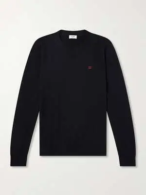 Celine Triomphe-embroidered Wool Sweater - Black