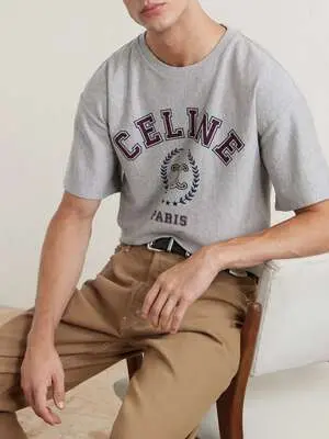 Celine Logo-print Cotton-jersey T-shirt