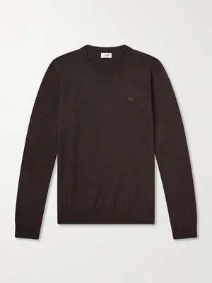 Celine Triomphe-embroidered Wool Sweater - Brown