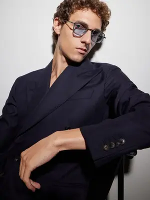 JACQUES MARIE MAGE Atkins D-frame Sunglasses - Silver