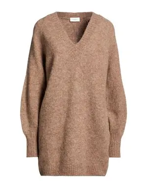 PAOLO PECORA Sweater Light Brown Size Alpaca Wool, Merino Wool, Polyamide, Elastane