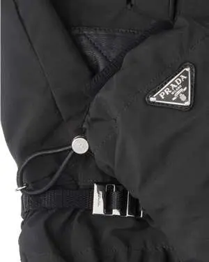 Prada Re-nylon Gloves With Leather Inserts