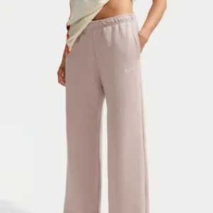 Nike Studio Fleece Medium Weight Mid-rise Wide-leg Pants - Brown
