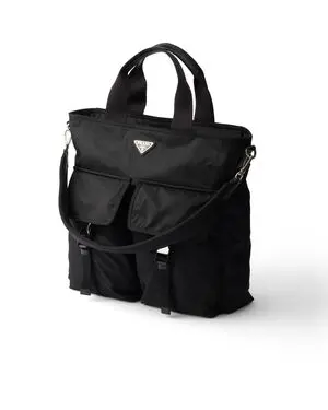 Prada Re-nylon And Leather Tote Bag - Black