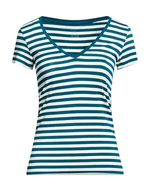 Majestic Filatures Striped V-neck Viscose Blend T-shirt