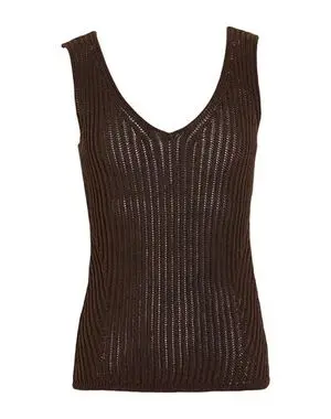 Max Mara Top Dark Size Cotton, Polyamide - Brown