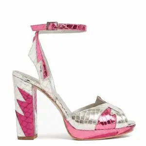 TERRY DE HAVILLAND Pink / Silver Zia Mid Pink Silver Platform Heels - Pink/silver