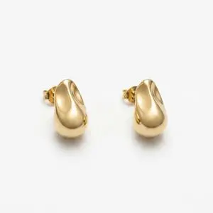 LINYA JEWELLERY Amorphous Drop Silver & Plated Earrings - Gold