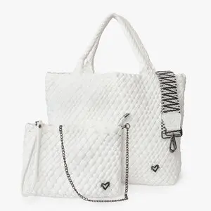 PRENELOVE London Large Woven Totes - White