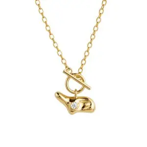 LINYA JEWELLERY Solstice Eye Detail Amorphous Chain Necklace - Gold