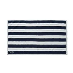 ITALIC Bondi Australian Cotton Beach Towels Mist & Navy - Blue